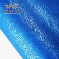 China Blue Recycled Micro Leather Artificial Leather Fabric Material For Shoes Upper for sale