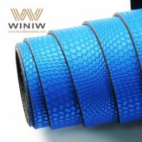 China Blue Faux Microfiber Leather Upper Fabric Material For Shoes for sale
