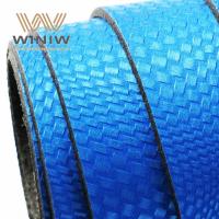 China Blue Faux Microfiber Leather Upper Fabric Material For Shoes for sale
