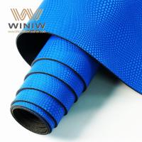 China 0.8mm Blue Micro Vegan PU Material Faux Leather Shoes Upper Leather for sale