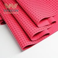 China Red Doted Ultra Suede Micro Fiber Suede PU Imtation Suede Leather For Making Gloves for sale
