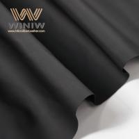 China 0.7mm Thickness Black Micro Fiber Leather Fabric Material For Garments for sale