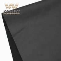 China 0.7mm Thickness Black Micro Fiber Leather Fabric Material For Garments for sale