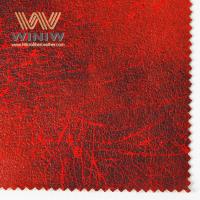 China 1.2mm Red Micro Vegan Leather PU Materials Sofa Upholstery Fabric for sale
