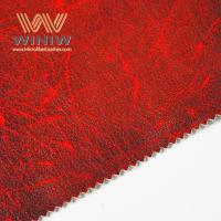 China 1.2mm Red Micro Vegan Leather PU Materials Sofa Upholstery Fabric for sale