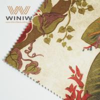 China Flower Pattern Micro Fiber PU Imtation Leather Sofa Cover Fabric Material for sale