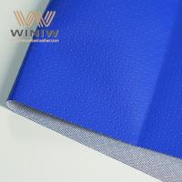 China Blue Micro Fiber PU Coated Leather Vegan Materials For Football for sale