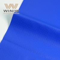 China Blue Micro Fiber PU Coated Leather Vegan Materials For Football for sale