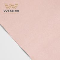 China 0.4mm Pink Microsuede Vegan Suede Fabric PU Artificial Leather For Show Cases for sale