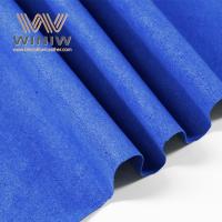 China 0.6mm Blue Micro Suede Vegan Materials PU Suede Leather For Display Stands for sale