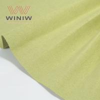 China High Elastic Green Microsuede PU Synthetic Leather Show Cases Material for sale