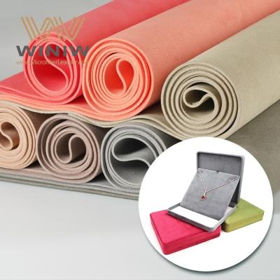 China 0.6mm Micro Vegan Suede PU Leather Ultrasuede Fabric For Show Cases for sale