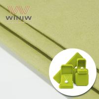 China 0.4mm Green Ultrasuede Leather Micro Artificial PU Suede Leather Packing Material for sale