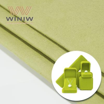 China 0.4mm Green Ultrasuede Leather Micro Artificial PU Suede Leather Packing Material for sale