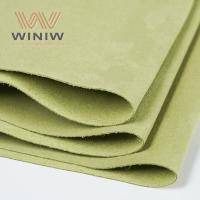 China 0.4mm Green Ultrasuede Leather Micro Artificial PU Suede Leather Packing Material for sale