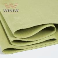 China 0.4mm Green Ultrasuede Leather Micro Artificial PU Suede Leather Packing Material for sale