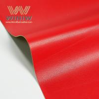 China 0.6mm Red Micro Fiber Vegan Leather Gloves Making Fabric for sale