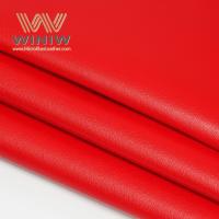 China 0.6mm Red Micro Fiber Vegan Leather Gloves Making Fabric for sale