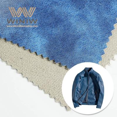 China High Color Fastness Micro Faux Leather Fabric Material Polyurethane Garment Leather for sale