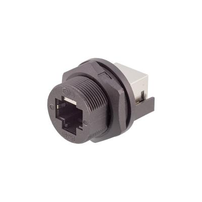 China RJ45 IP67 Waterproof Electrical Cable Connector 180 And 90 Degree Black Board Use for sale