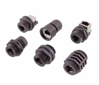 China Female To Female Waterproof Electrical Cable Connector RJ45 CAT6 / 5 IP67 for sale