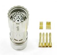 China 7-core M23 Servo Motor Connector with Silver Contact Plating for Wide Operating Temperature for sale