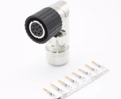 China Siemens V90 Servo Motor Connector 8-pin Elbow with 2-lock Position and 1000V Rating for sale