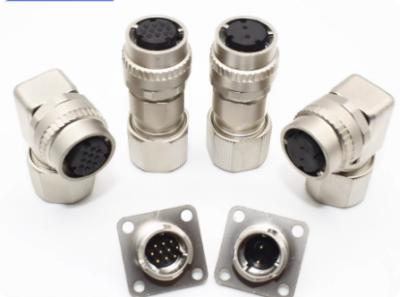 China Servo Motor Connector Aviation Plug with Silver and Gold-plated Pins Omrons Domestic Contacts for Wide Temperature Range for sale