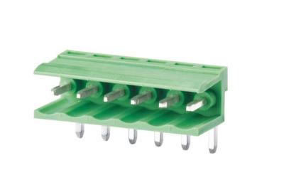 China RD HT508R 5.08mm pitch 2P-12P 300V 10A male pin type pulggable connector  plug in terminal block green color for sale