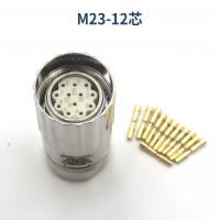 China M23 Aviation Plug Servo Motor Connector with 12-Pin 17-Pin Silver Gold Plated Pin for Industrial Automation for sale