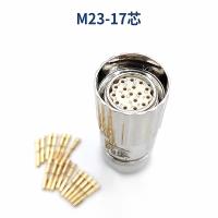 China M23 Aviation Plug Servo Motor Connector with 12-Pin 17-Pin Silver Gold Plated Pin for Industrial Automation for sale