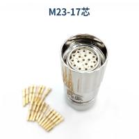 China M23 Aviation Plug Servo Motor Connector with 12-Pin 17-Pin Silver Gold Plated Pin for Industrial Automation for sale