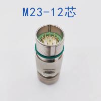 China M23 Aviation Plug Servo Motor Connector with Silver Gold-Plated Pins Panel Mount and 12-Pin 17-Pin Options for sale
