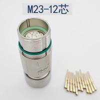 China M23 Aviation Plug Servo Motor Connector with Silver Gold-Plated Pins Panel Mount and 12-Pin 17-Pin Options for sale