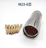 China M23 4pin 8pin 6pin Servo Motor Connector Aviation Plug with 1000V Voltage Rating and Silver Gold-Plated Pins for Panel or Cable Mount for sale