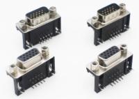 China DR9/15/25/37 DB male/female, solder PCB mount, 90-degree bent pin, serial VGA connector for sale
