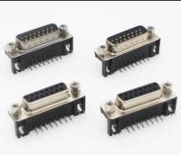 China DR9/15/25/37 DB male/female, solder PCB mount, 90-degree bent pin, serial VGA connector for sale