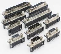 China DR9/15/25/37 DB male/female, solder PCB mount, 90-degree bent pin, serial VGA connector for sale