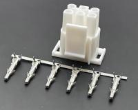 China Yaskawa 5 Series with brake plug 350781-1 large 6-pin male and female connector with terminals for sale