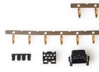 China 4-Pin Servo Motor Connector with Crimp/Solder Termination and Silver/Gold Plated Contacts for sale