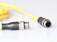 China M12 Connector Waterproof Aviation Plug with Wires, 4/5/8 Pin Male and Female Overmolded Straight and Right-Angle Plugs for Sensor Connection for sale