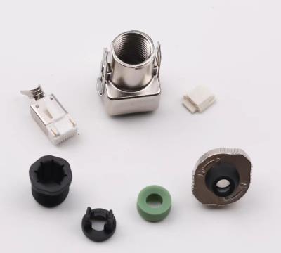 China Compatible RJ45 Crystal Head 4/2 Zinc Alloy Large Head Coded Connector 6FX5002-0DM67 IP67 for sale