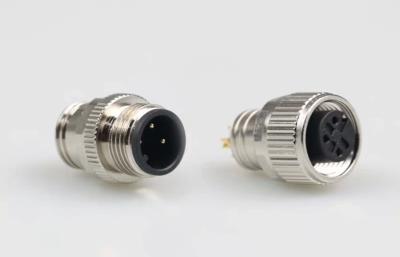 China M12 connector all-in-one non-detachable waterproof welded male and female, 4-core, 5-core, 8-core, 12-core with shielding for sale