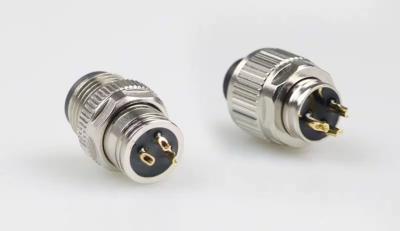 China M12 connector, integral non-detachable, shielded, solder-type, waterproof male and female, 4-pin, 5-pin, 8-pin, 12-pin for sale