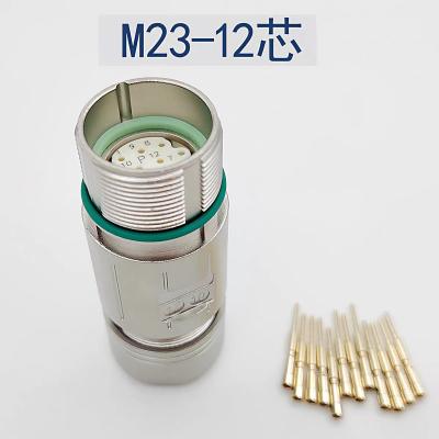 China M23 Aviation Plug Servo Motor Connector with 12-Pin 17-Pin Configuration for Industrial Automation and 1000V Voltage Rating for sale