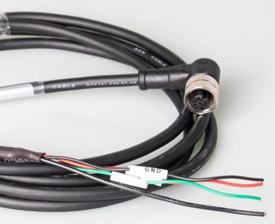 China M12 Connector Waterproof Aviation Plug with Wires, 4/5/8 Pin Male and Female Overmolded Straight and Right-Angle Plugs for Sensor Connection for sale