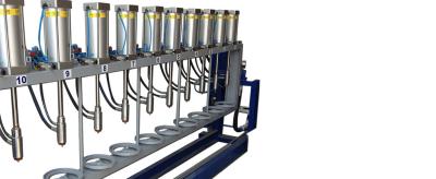 China Gas LPG Cylinder Hydrostatic Test Area Semi-Automatic Tilting Steel Constructed Frame for sale