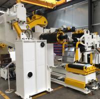 China Hydraulic 3 In 1 Automatic Metal Decoiler Straightener Feeder 1200mm Width 65m/min for sale