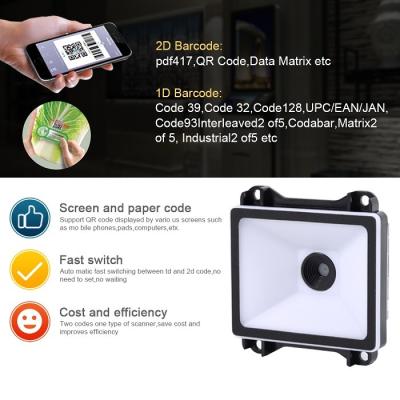 China Fixed Mount QR Reader Barcode Scanner Module Wiegand RS232 36 Bit Colour Depth for sale