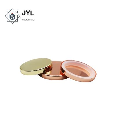 China Dustproof RoHS Flat Metal Candle Lids Rose Gold Rustproof Candle Jar Covers 1000pcs MOQ for sale